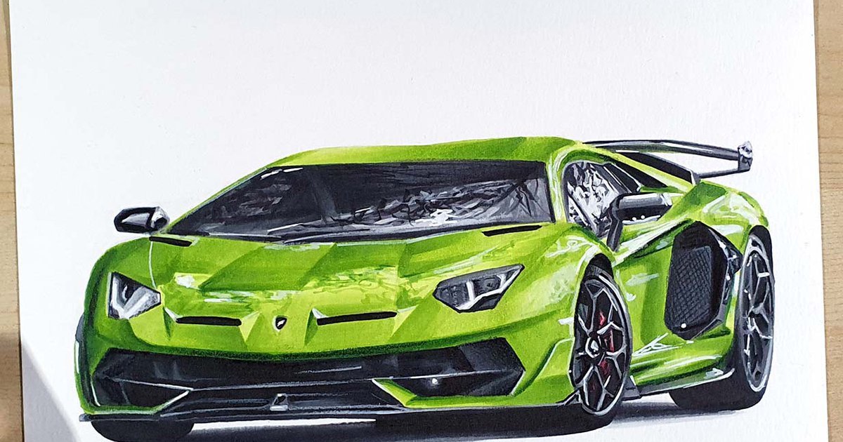 how to draw lamborgini car