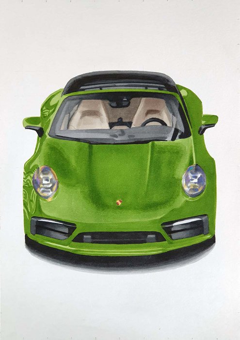 Draw Your Own Realistic Porsche 992 Targa 4S