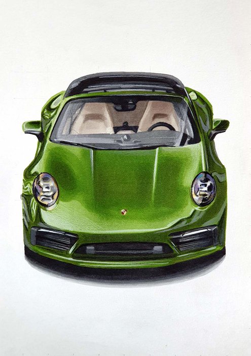 Draw Your Own Realistic Porsche 992 Targa 4S