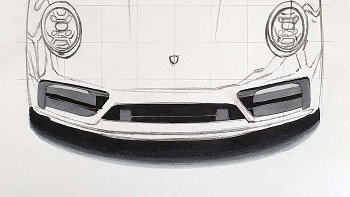 Draw Your Own Realistic Porsche 992 Targa 4S
