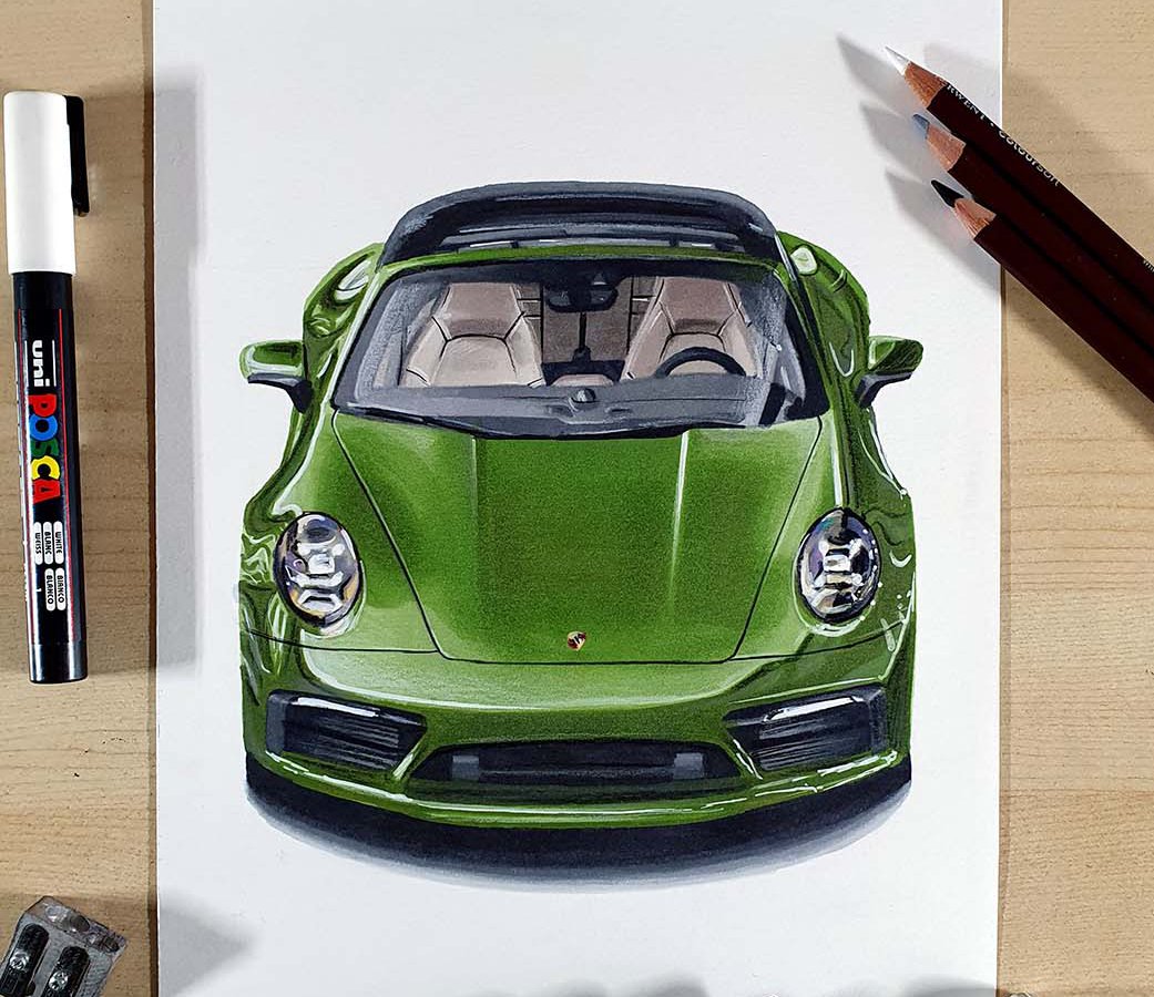 how to draw a portrait car