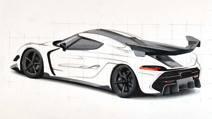 Koenigsegg Jesko Attack Drawing Tutorial | Easy AND Realistic Step-by ...