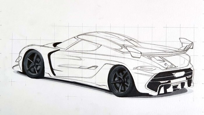 Koenigsegg Jesko Attack Drawing Tutorial | Easy AND Realistic Step-by ...