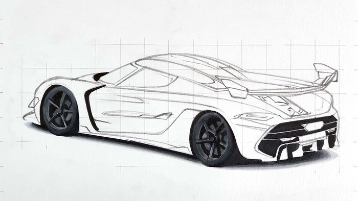 Koenigsegg Jesko Attack Drawing Tutorial | Easy AND Realistic Step-by ...
