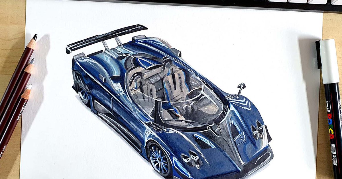 Exactly How I Drew This Pagani Zonda HP Barchetta