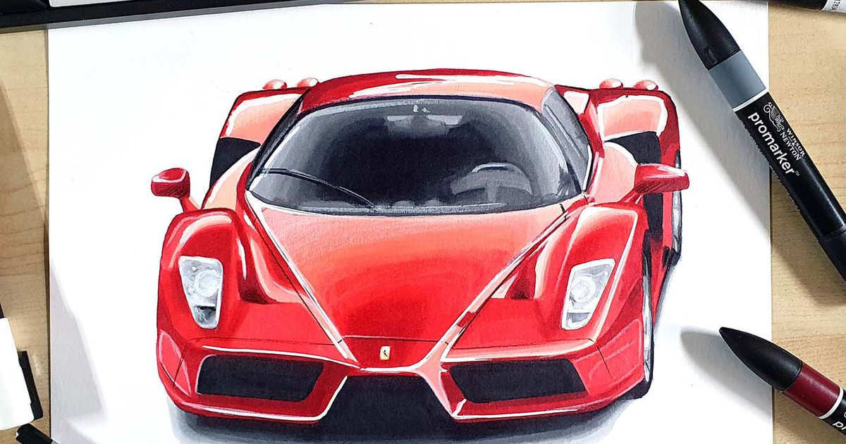 How to Draw a Ferrari Enzo Step by Step