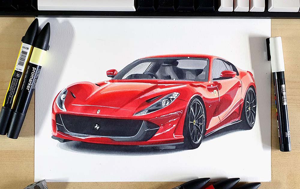 Draw a Ferrari 812 Superfast in 13 Easy Steps