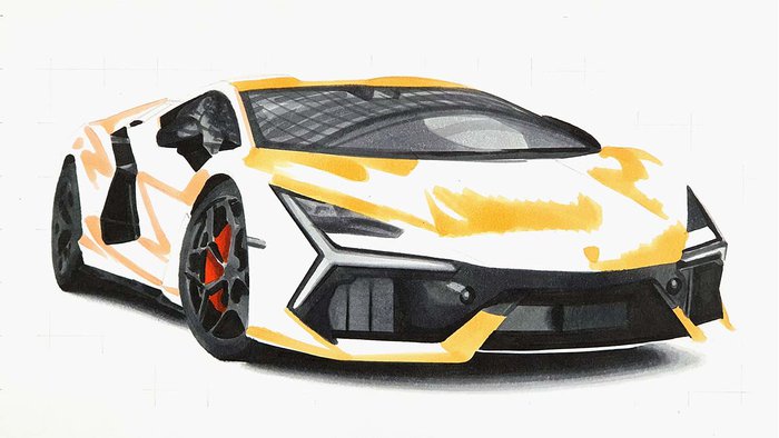 How to Draw a Lamborghini Revuelto in 15 Simple Steps