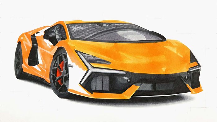 How to Draw a Lamborghini Revuelto in 15 Simple Steps