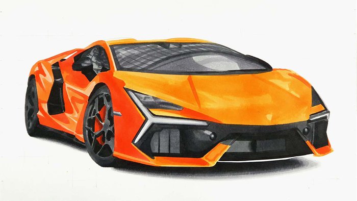 How to Draw a Lamborghini Revuelto in 15 Simple Steps