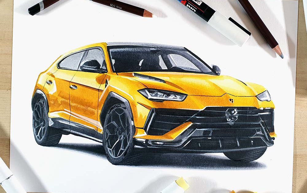 How to Draw a Lamborghini Urus Performante - Step-by-Step Tutorial