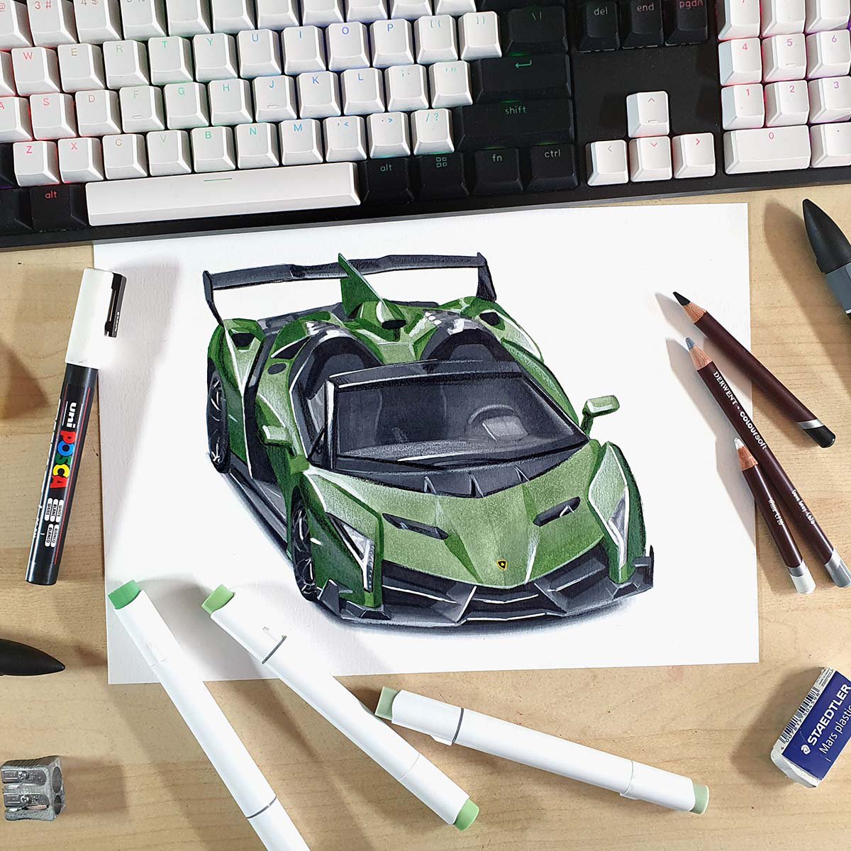 how to draw a lamborghini on computer