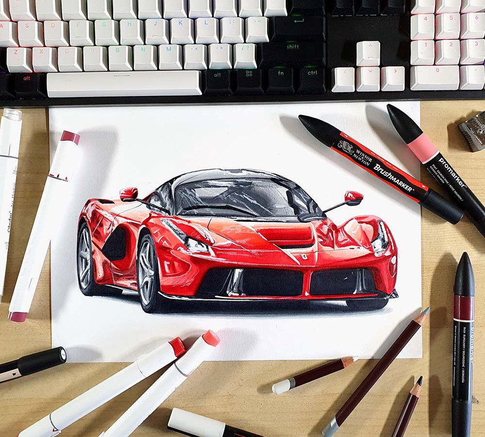 ferrari drawing