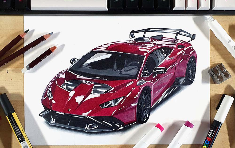 how to draw a lamborghini on computer