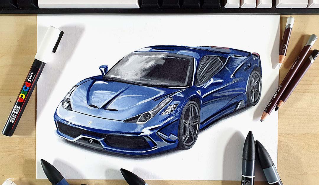 how to draw realistic car