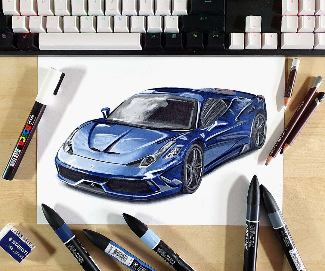 how to draw car for beginners