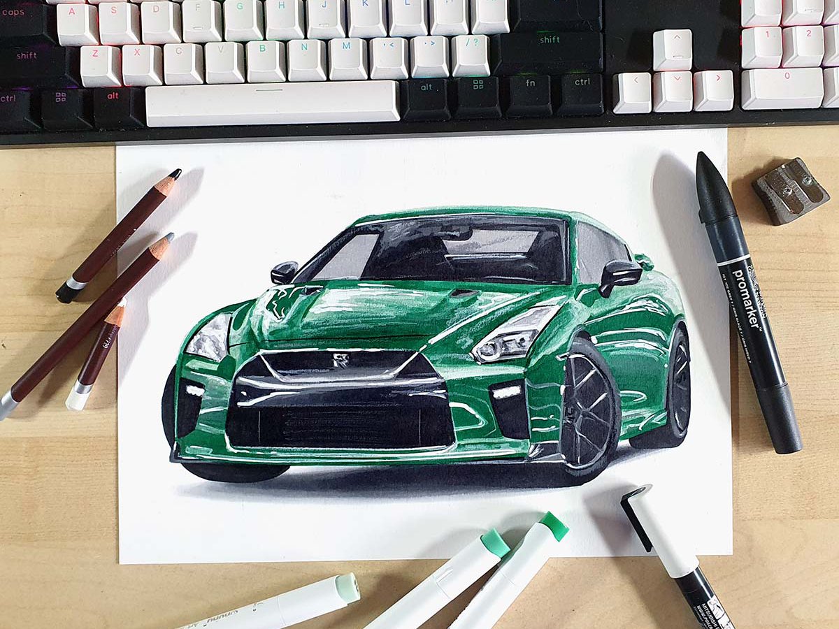 nissan gtr coloring page free