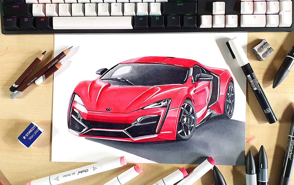 How to Draw a Lykan Hypersport - Full Step-by-Step Guide