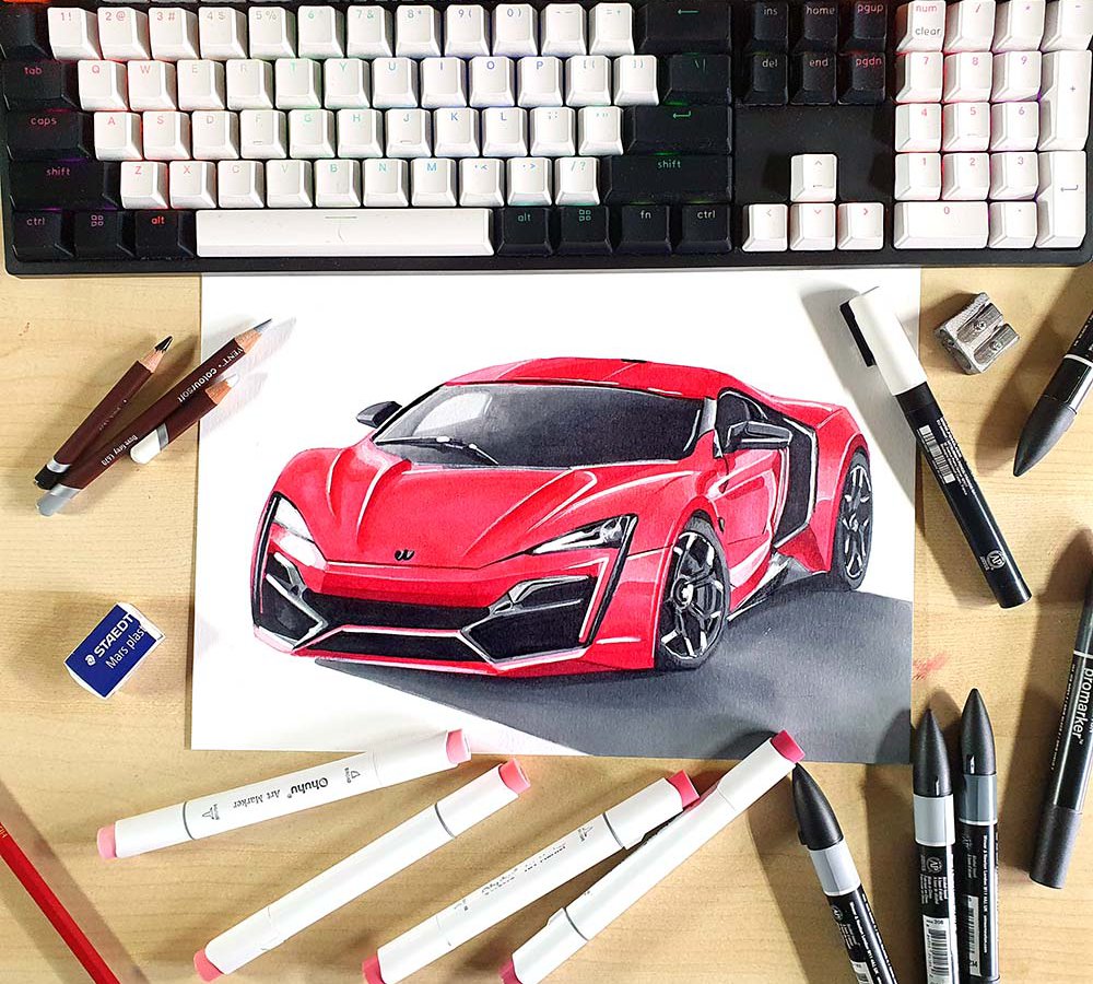 w motors lykan hypersport drawing