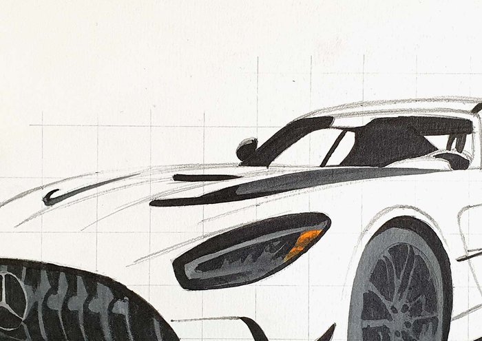 How to Draw a Mercedes AMG GT Black Series - Mercedes Benz AMG GT ...