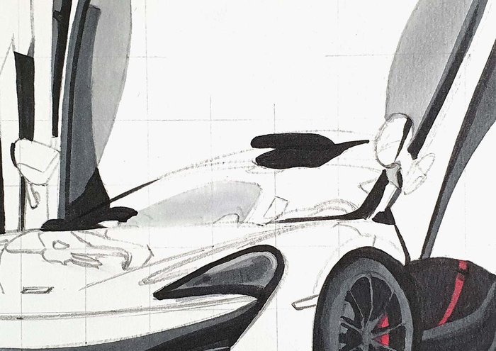 How to Draw a Supercar Step-by-Step - McLaren 600LT Drawing Tutorial