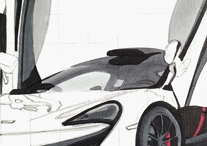 How to Draw a Supercar Step-by-Step - McLaren 600LT Drawing Tutorial