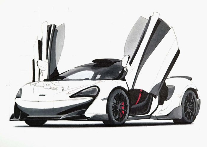 How to Draw a Supercar Step-by-Step - McLaren 600LT Drawing Tutorial