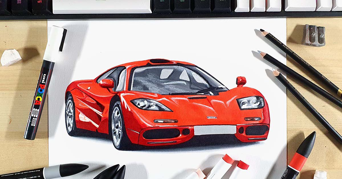How to Draw a McLaren F1 - Easy & Precise Step-by-Step Tutorial