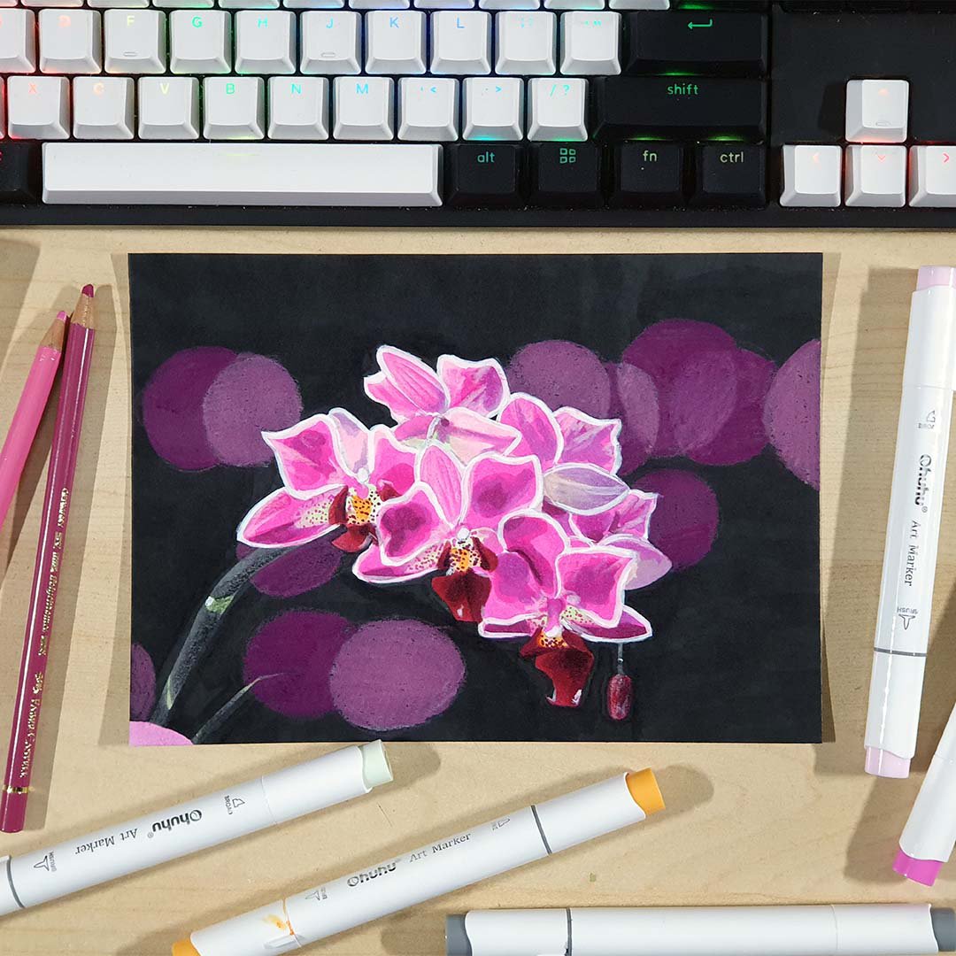 orchid drawing tutorial