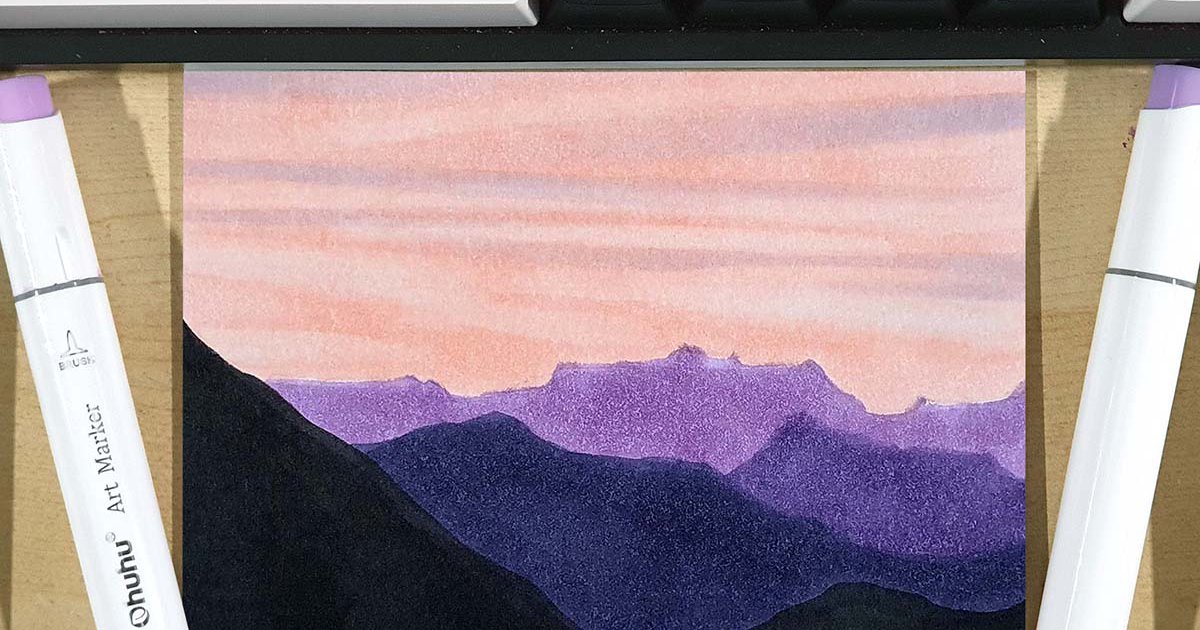How To Draw A Mountain Landscape - Easy Mountain Range Drawing Tutorial