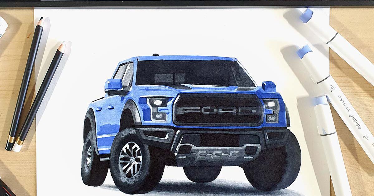 How To Draw A Ford F-150 Raptor - Realistic Step-By-Step Guide For ...