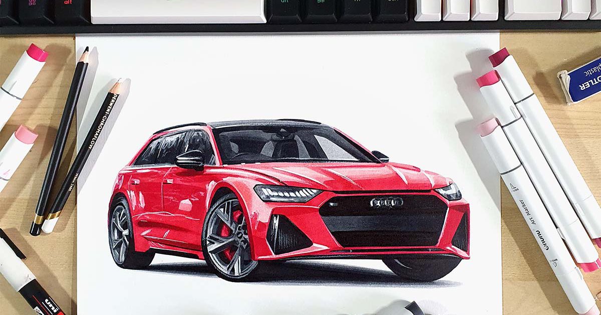 How To Draw An Audi RS6 - Precise Step-By-Step Guide