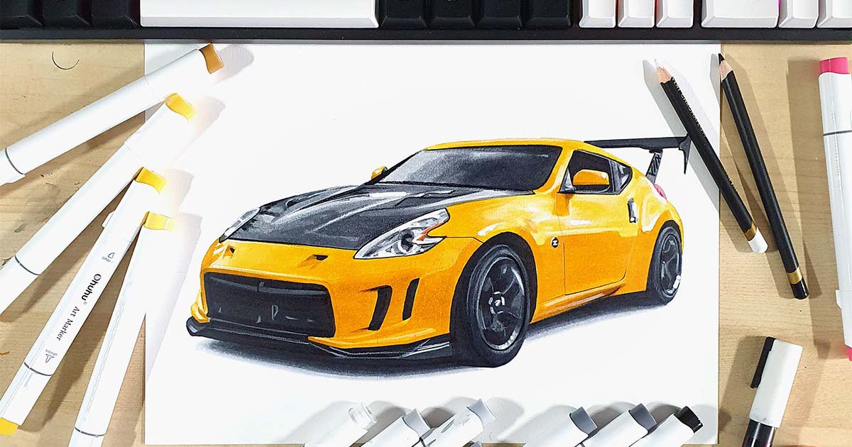 How To Draw A Nissan 370Z - Realistic Step-By-Step Guide