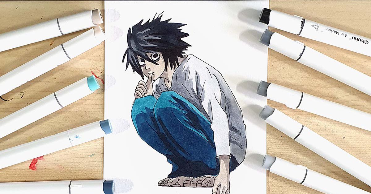 How To Draw L From Death Note In 10 Simple Steps