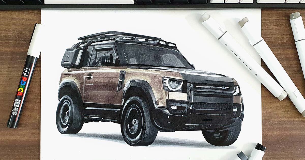 How To Draw Land Rovers & Range Rovers - Luuk Minkman