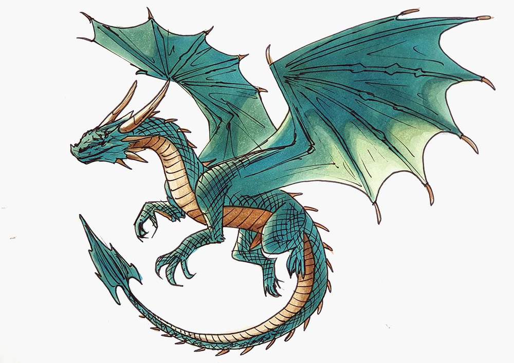 simple dragon drawing