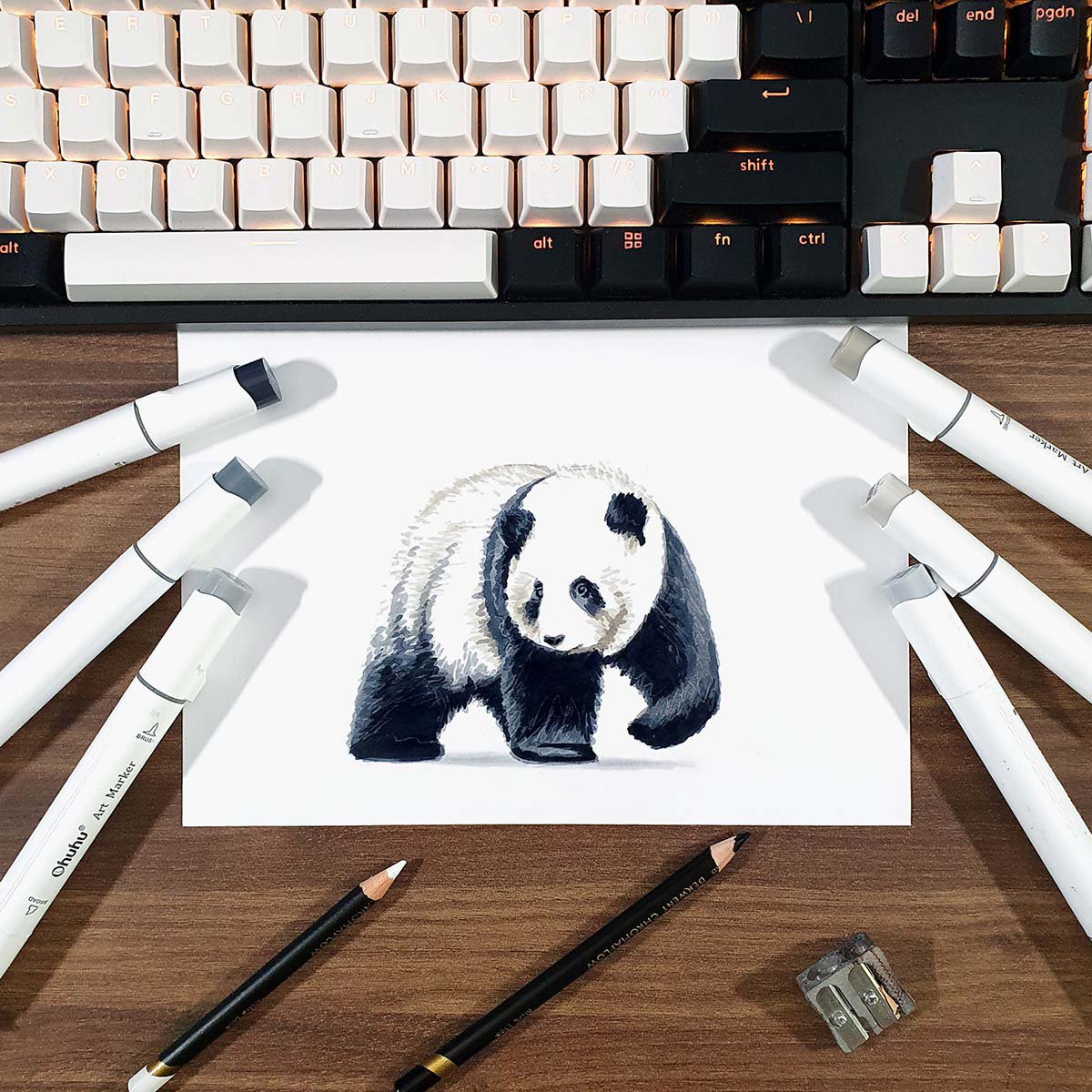 panda drawing easy