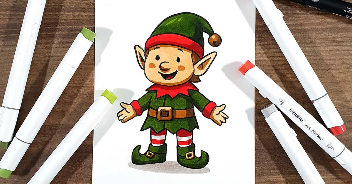 How To Draw A Christmas Elf – Step-By-Step Holiday Drawing Tutorial