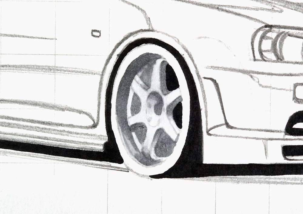 How to Draw a Nissan Skyline GTR R34 - Realistic Step by Step Guide