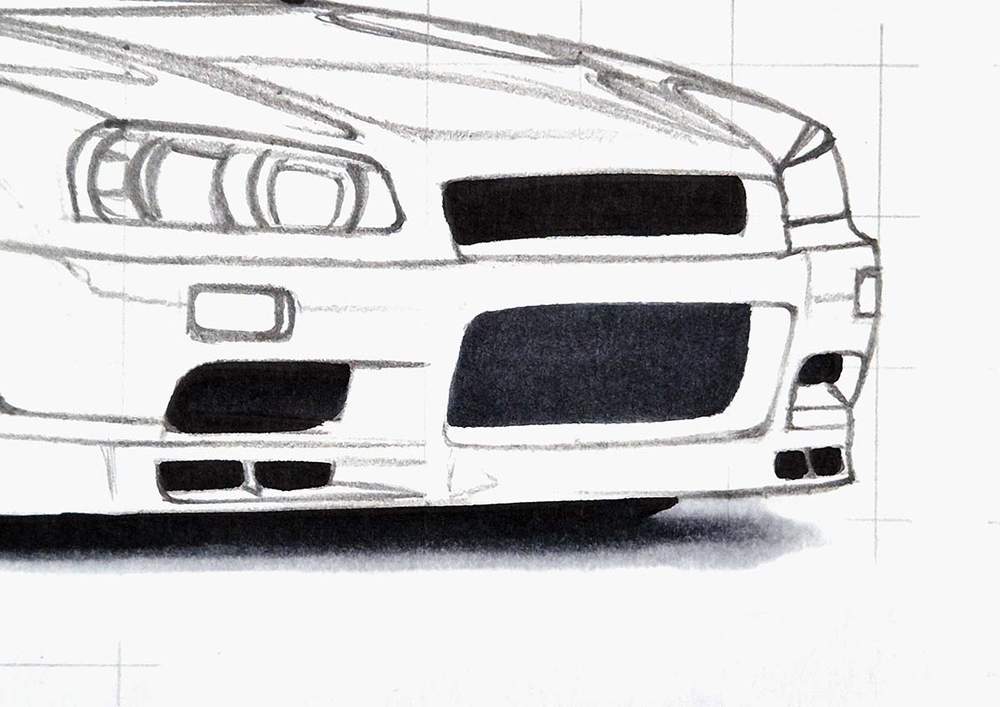 gtr coloring picture