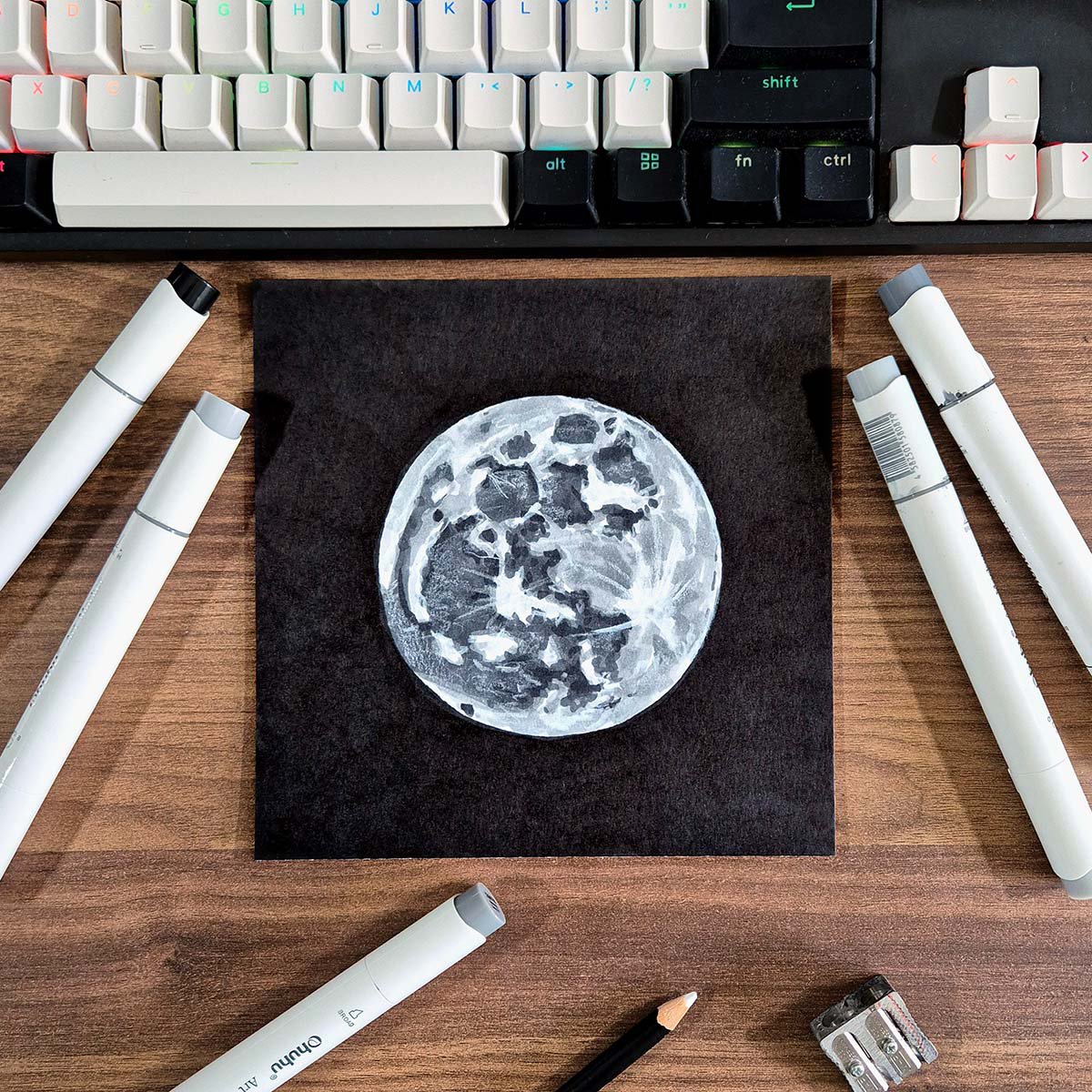 how to draw moon tutorial