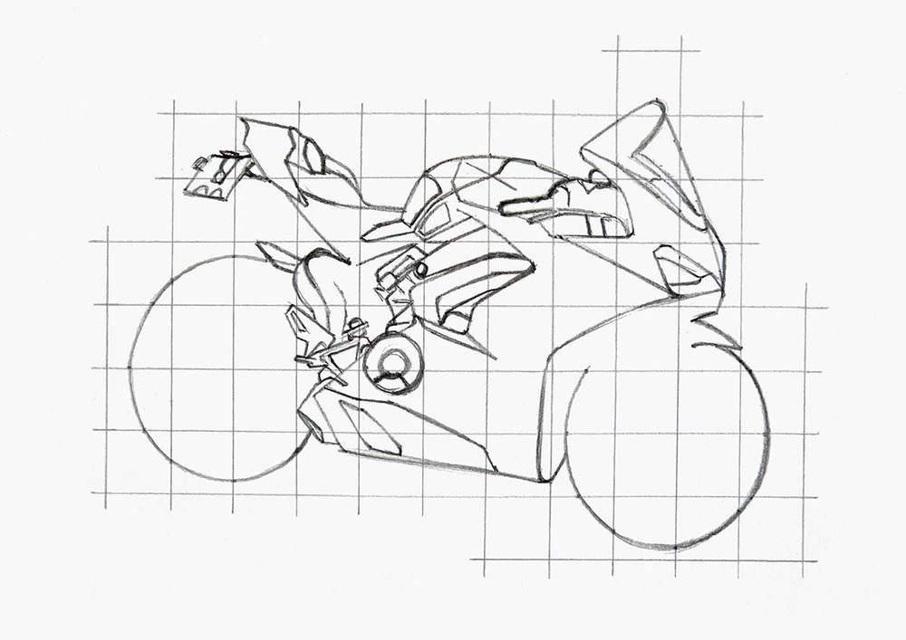 How to Draw a Motorcycle - Ducati Panigale V4S Step by Step Guide