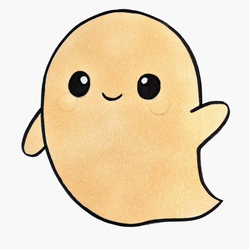 How to Draw a Cute Ghost (Easy Step-by-Step Drawing Tutorial for Beginners)