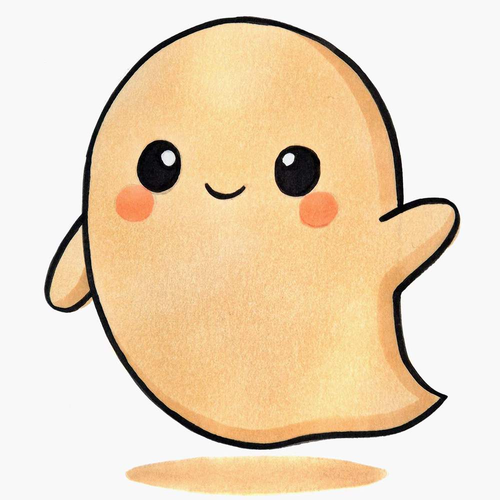 How to Draw a Cute Ghost (Easy Step-by-Step Drawing Tutorial for Beginners)