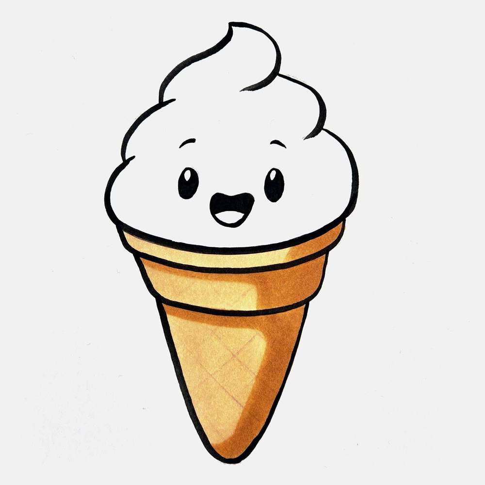 How to Draw a Cute Ice Cream Cone - Super Simple & Fun Step by Step Guide