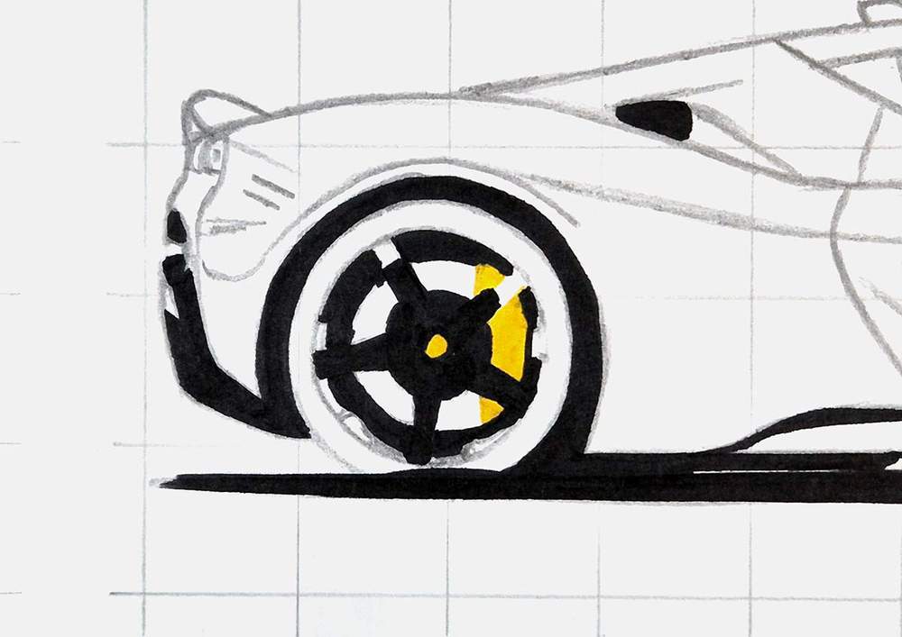 laferrari drawing side view