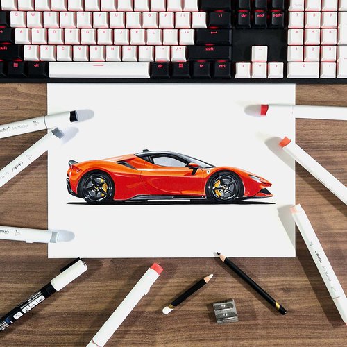 How to Draw a Ferrari F40 | Easy and Realistic Step-by-Step Tutorial