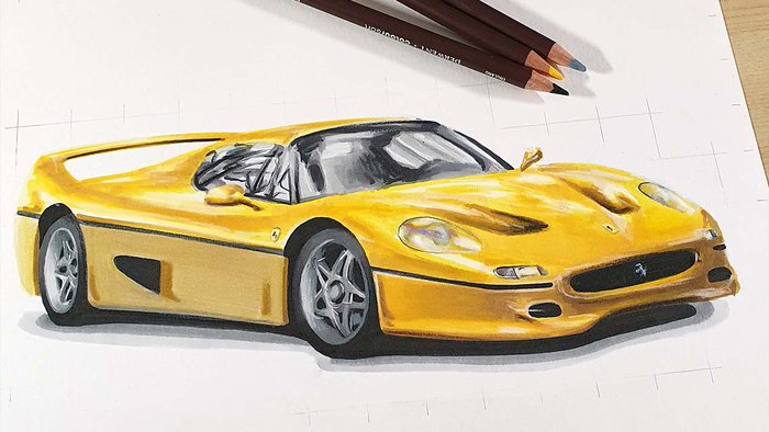 How to Draw a Ferrari F50 - Easy Step-by-Step Tutorial