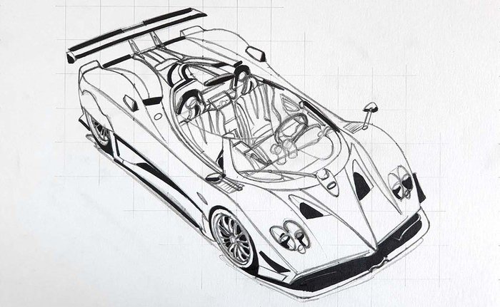 Exactly How I Drew This Pagani Zonda HP Barchetta