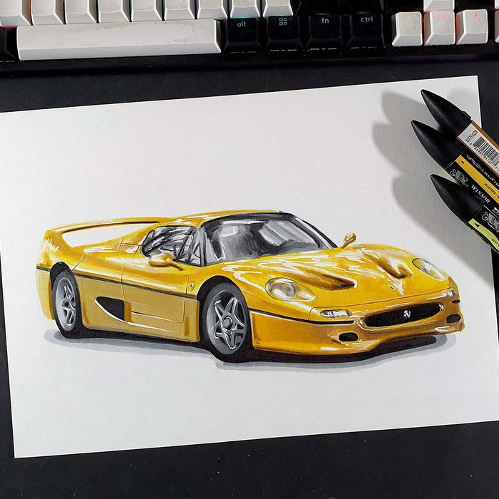 How to Draw a Ferrari F50 - Easy Step-by-Step Tutorial